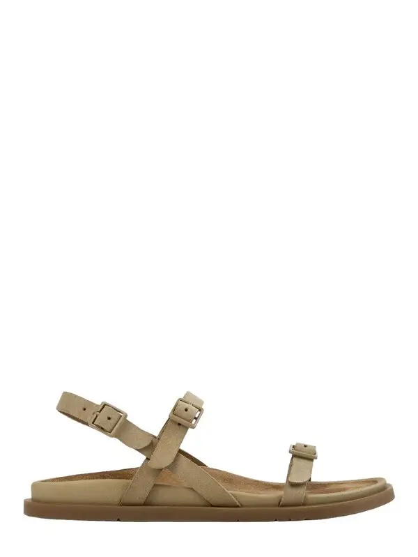 Camper Suede Slingback Sandals With Buckled Straps - Brown
