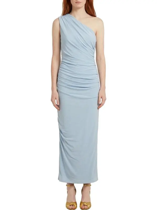 ROTATE BY BIRGER CHRISTENSEN One-shoulder Recycled Jersey Maxi Dress - Sky Blue