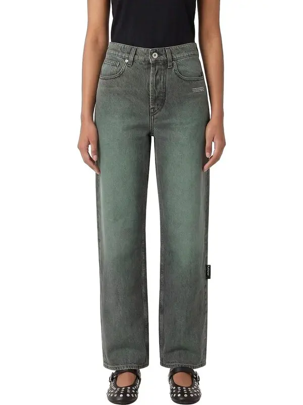 Off-White Straight Cotton Denim Jeans - Grey