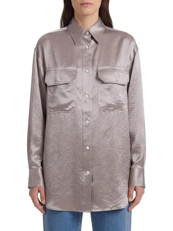 Filippa K Acetate Satin Shirt - Brown