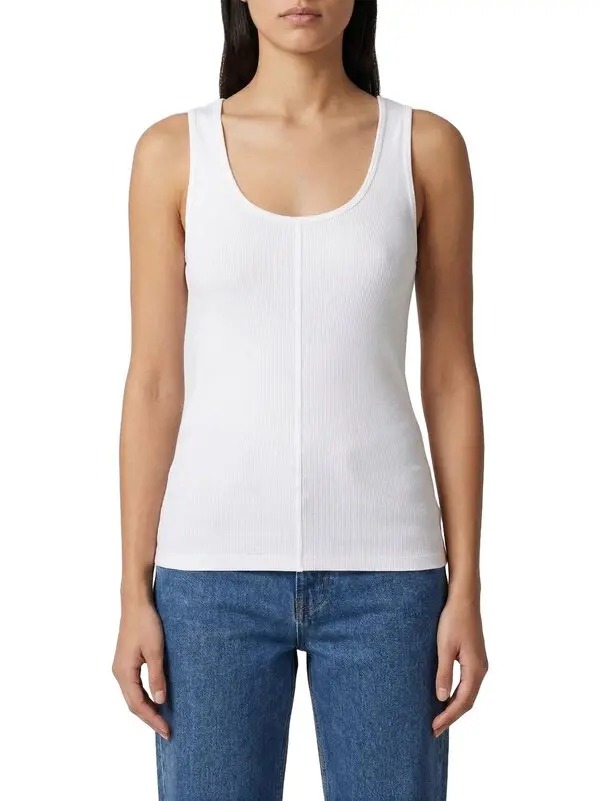 THOM KROM Sleeveless Cotton And Linen Blend Top - White