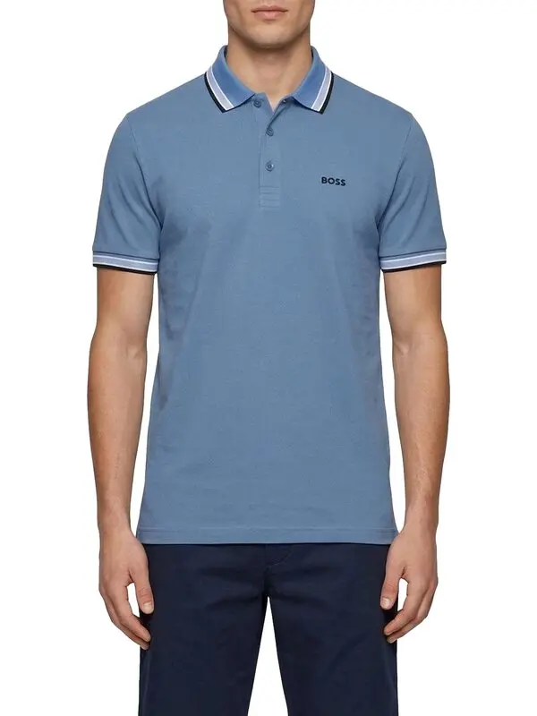 BOSS Basic Cotton Polo Shirt - Blue 2
