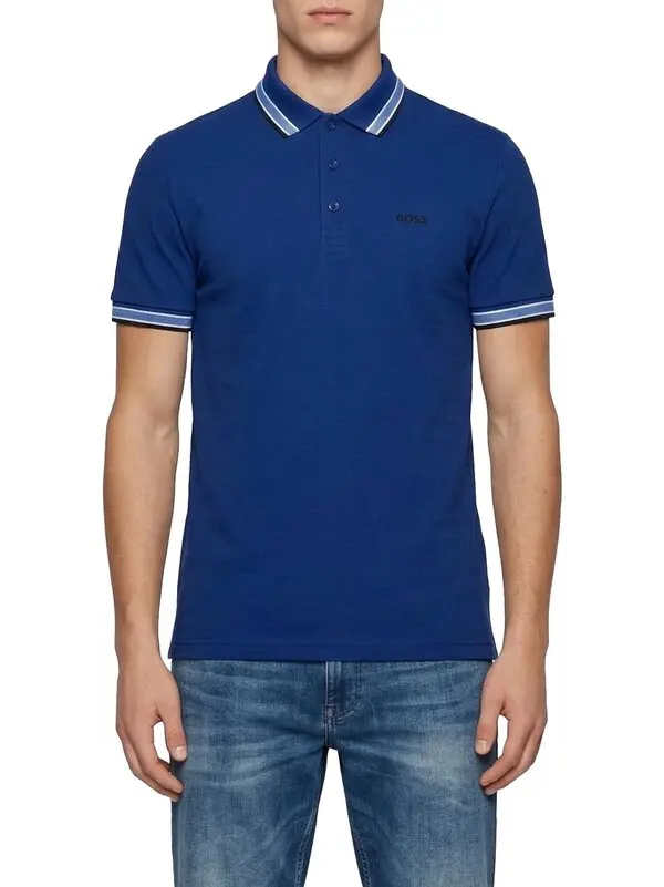 BOSS Basic Cotton Polo Shirt - Blue 3