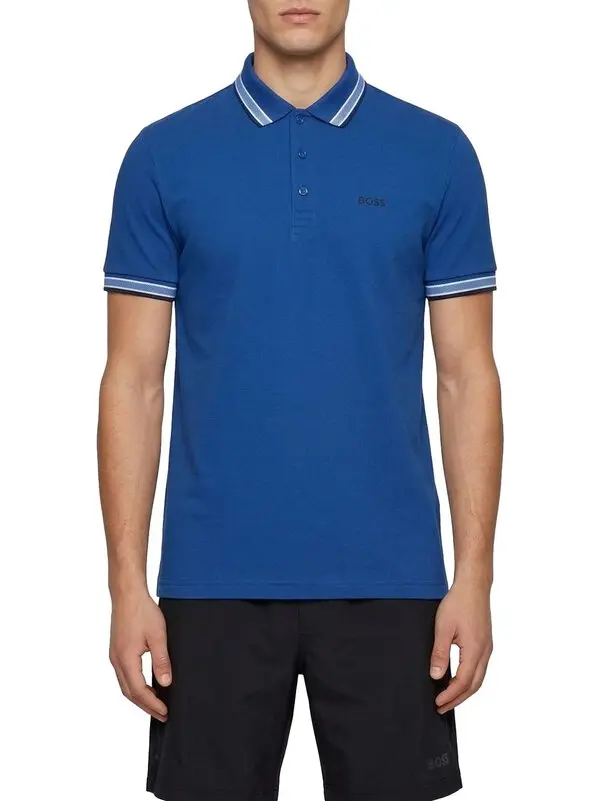 BOSS Basic Cotton Polo Shirt - Blue