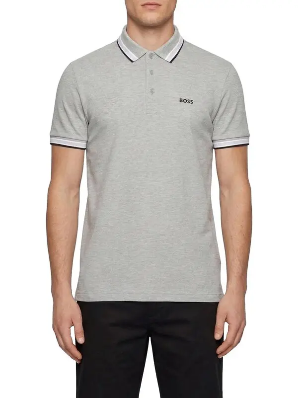 BOSS Basic Cotton Polo Shirt - Grey