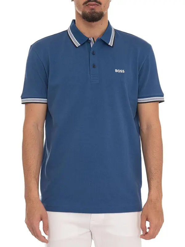 BOSS Basic Cotton Polo Shirt - Sea