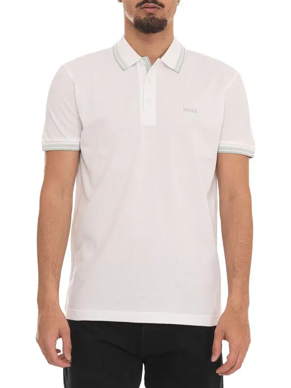 BOSS Basic Cotton Polo Shirt - White 2