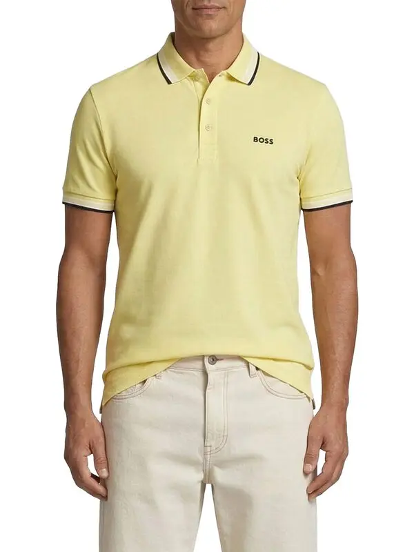 BOSS Basic Cotton Polo Shirt - Yellow