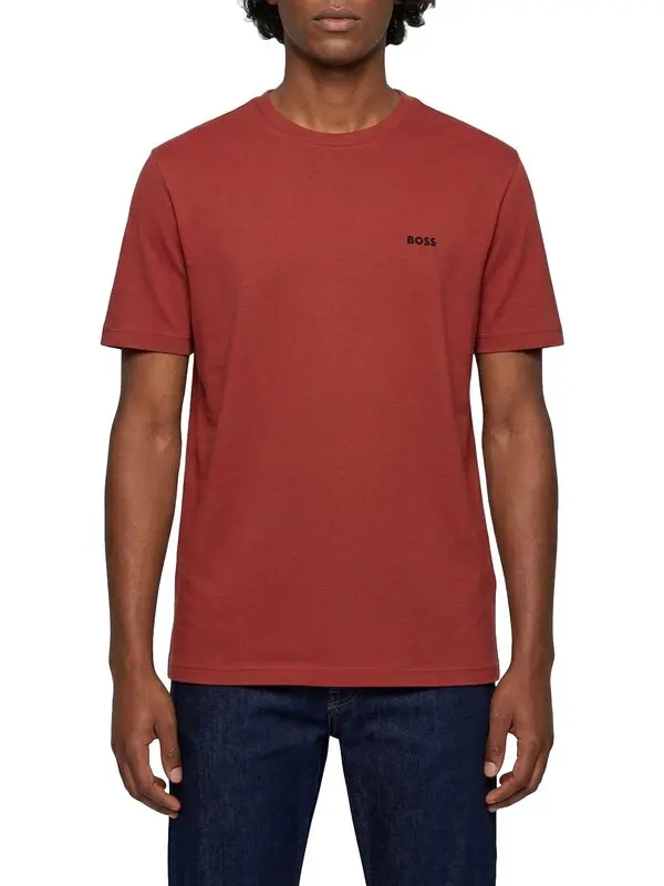 BOSS Cotton T-shirt With Logo - Red
