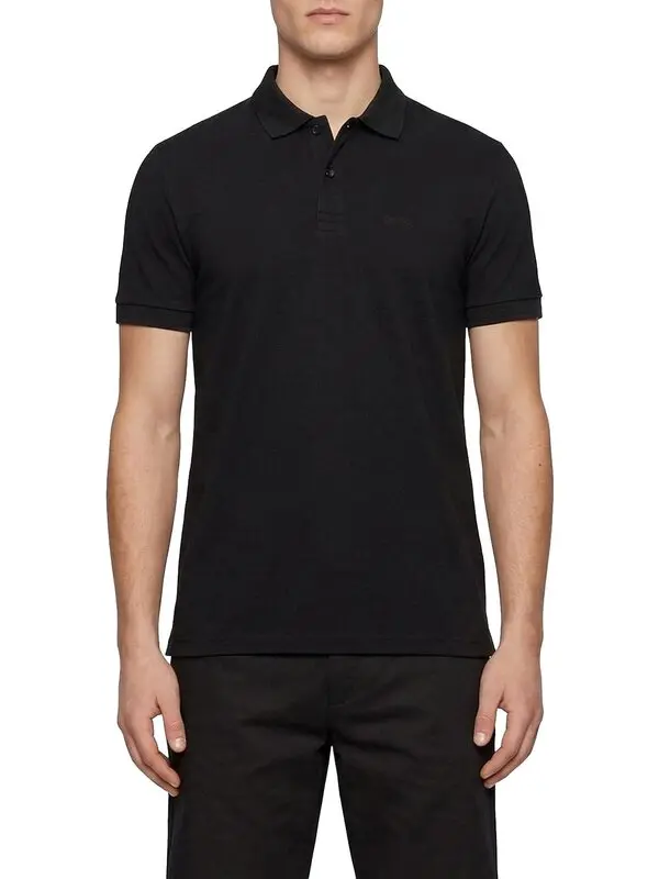 BOSS Cotton Polo Shirt - Black