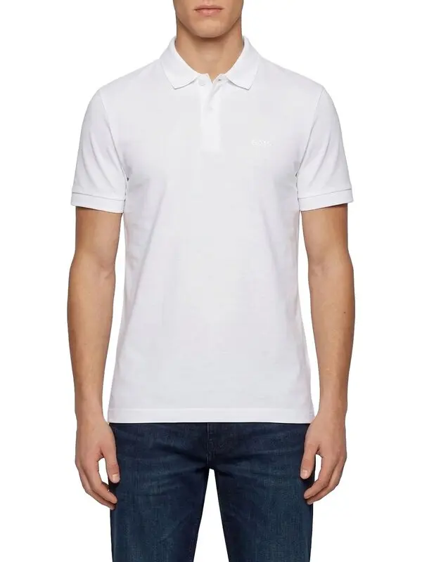 BOSS Cotton Polo Shirt - White