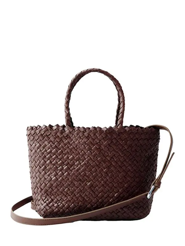Dragon Diffusion Woven Handbag With Shoulder Strap - Brown