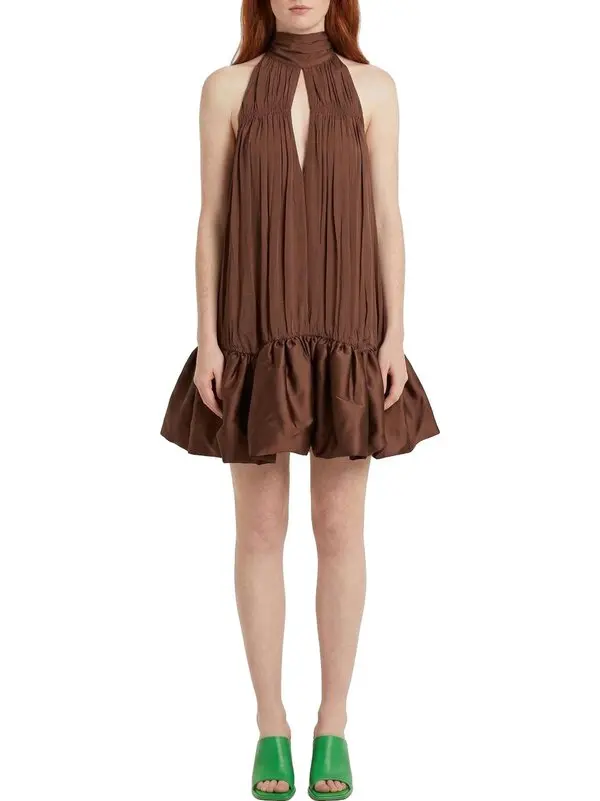 ROTATE BY BIRGER CHRISTENSEN Crêpe Mini Dress - Brown