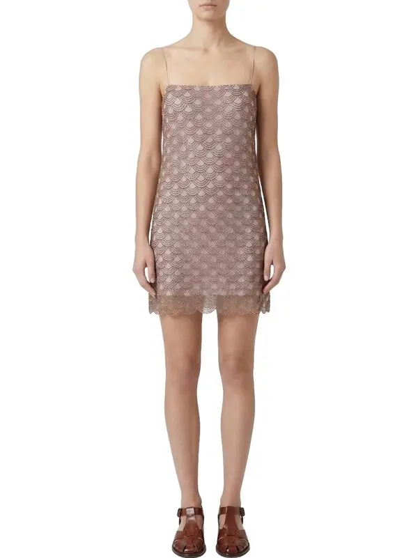 ROTATE BY BIRGER CHRISTENSEN Mini Dress With Embroidered Sequins - Beige