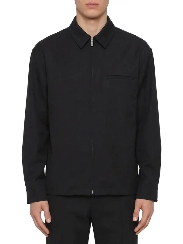 Jacquemus The Mecano Wool Blend Shirt - Black