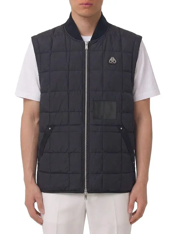 Moose Knuckles Logo Padded Quilted Vest - Black