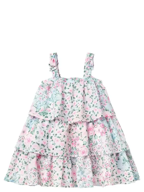 Janie And Jack Floral Frills Dress - Pink