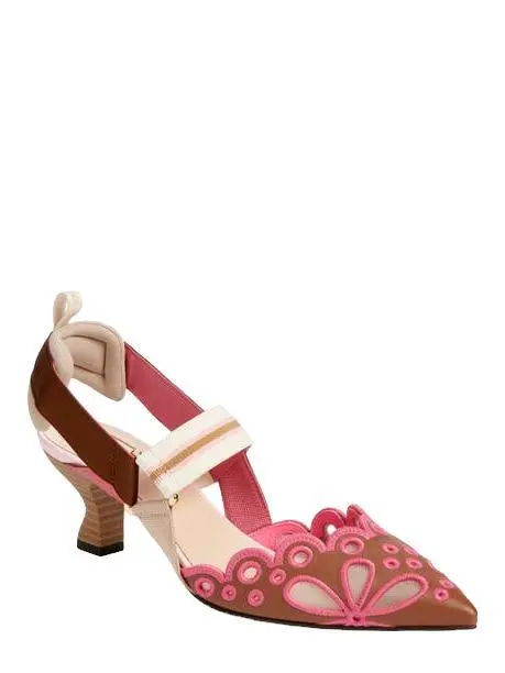 Fendi Colibrì Embroidered Slingback Pumps - F1vp2 Sellier Surfinia
