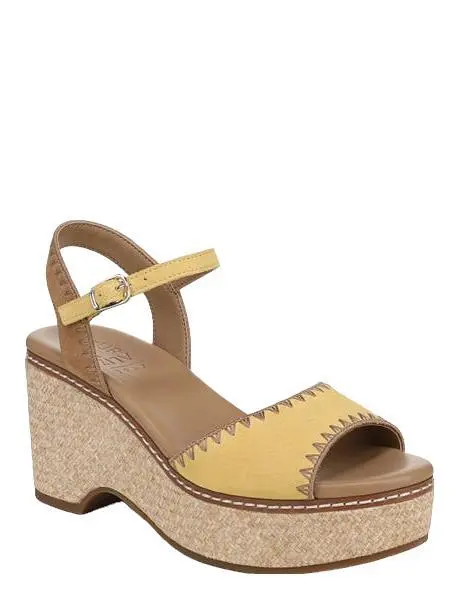 Naturalizer Della Platform Wedge Sandals - Beehive Yellow Multi