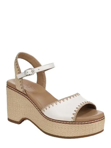 Naturalizer Della Platform Wedge Sandals - Warm White/natural