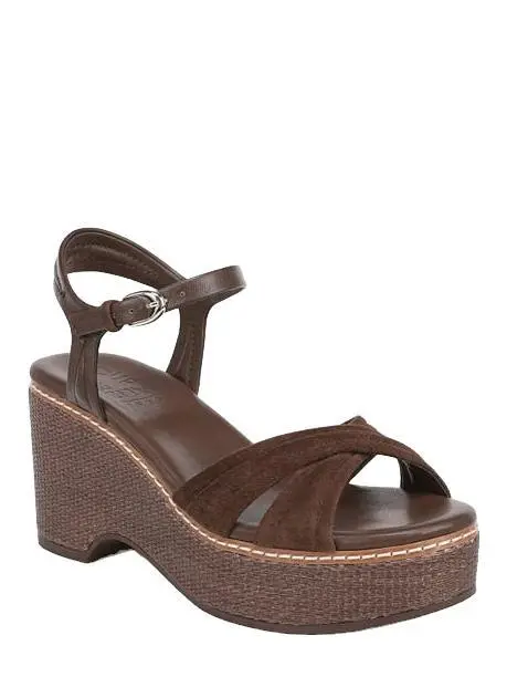 Naturalizer Dovie Platform Wedge Sandals - Chocolate Bar Brown