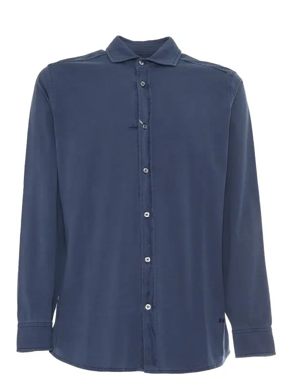 FAY Jersey Tinto Frosted Shirt - Blu