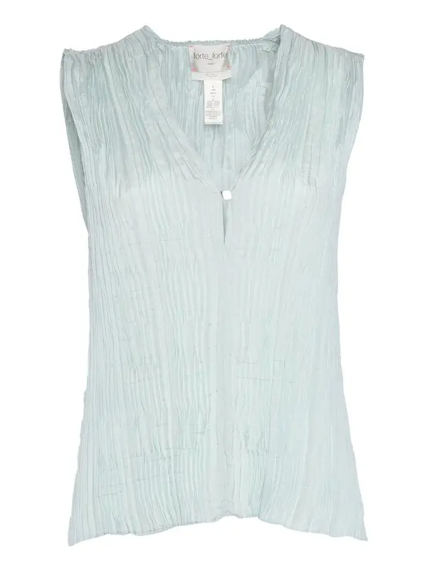 FORTE_FORTE Ecoviscose Plisse Top - White