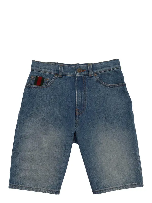 Gucci Washed Cotton Denim Bermuda Shorts - Blu