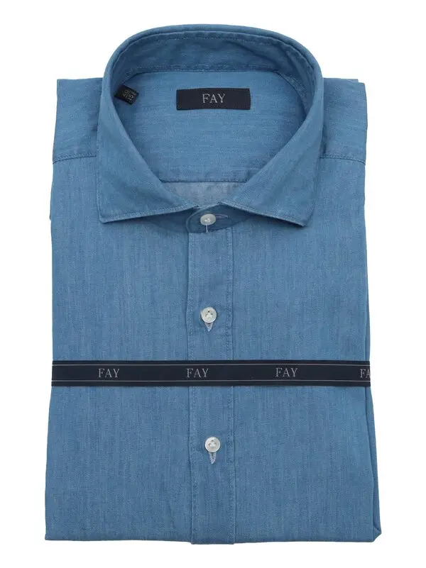 FAY Classic Collar Shirt - Blu