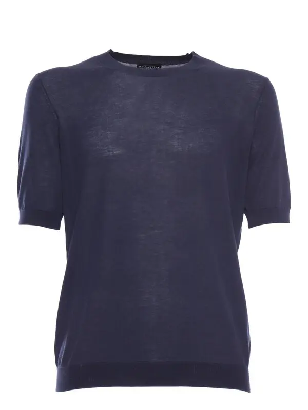 BALLANTYNE Short Sleeve Pullover - Blu