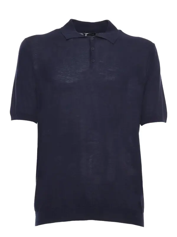 BALLANTYNE Short Sleeve Polo - Blu