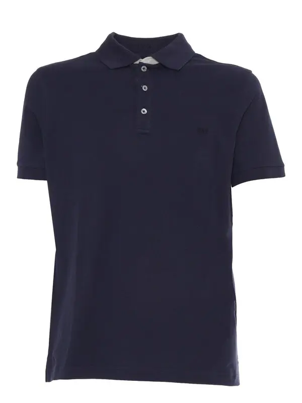FAY Polo Db Collar Piquet Str. Bicolor - Blu