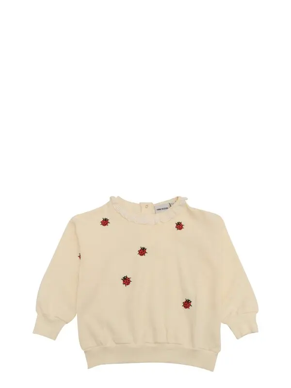 MINI RODINI Ladybugs Embroidered Lace Sweatshirt - Other