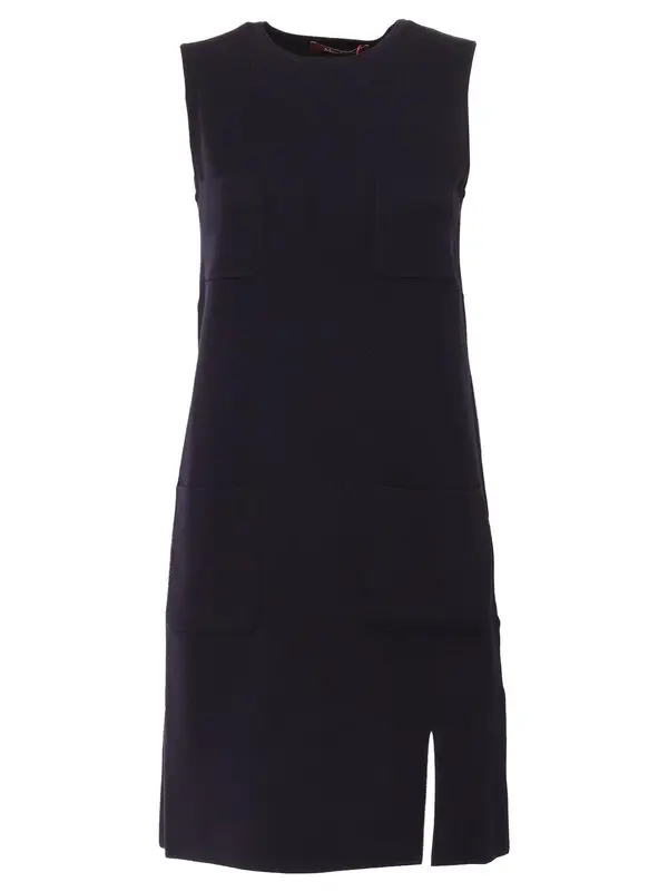 Max Mara Parata Knitted Midi Dress - Blu