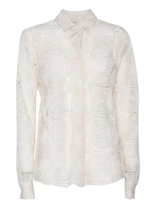 MAZZARELLI CAMICIE Tulle Shirt With Embroidered Roses - Other