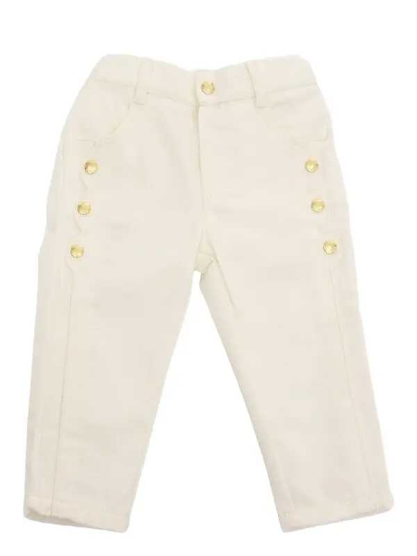 Chloé Scalloped Hem Trousers - White