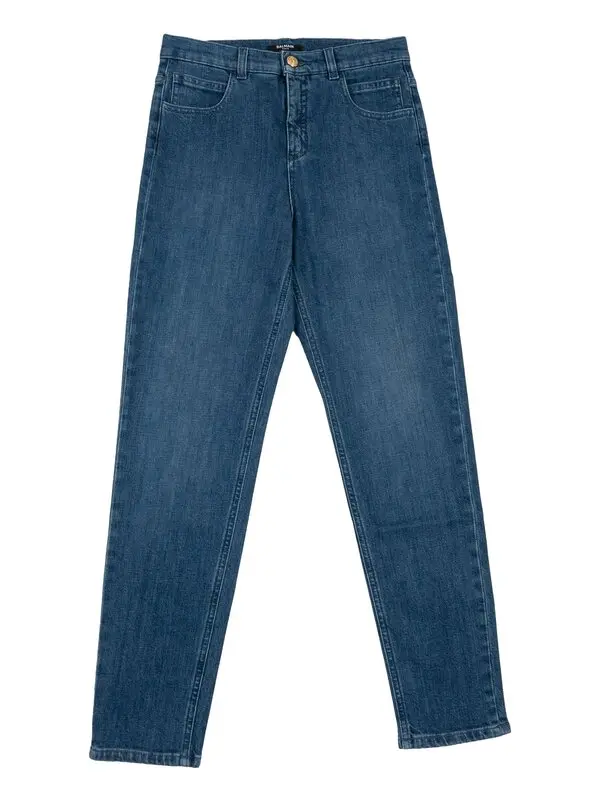 Balmain Straight Leg Trousers - Blu