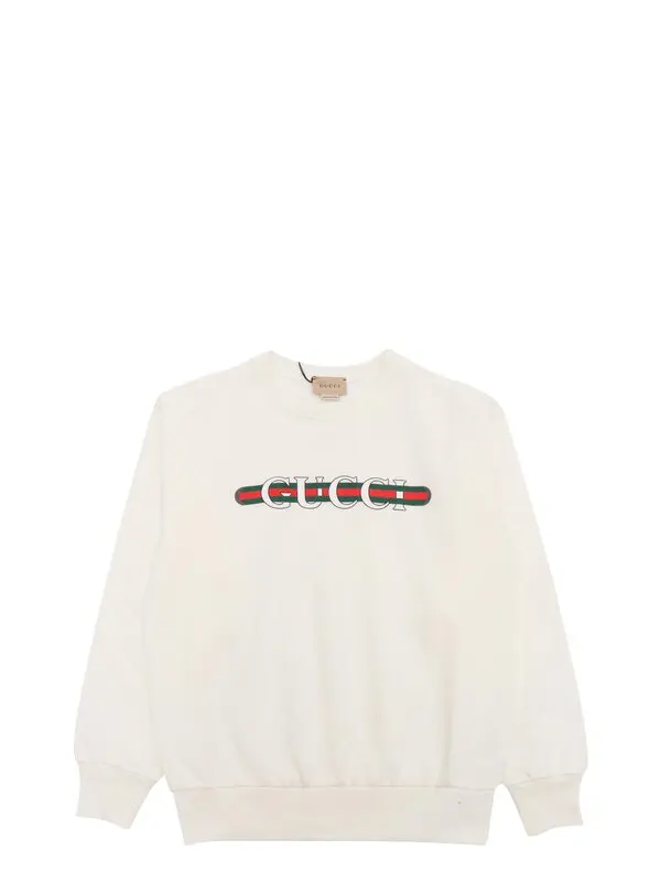 Gucci Long Sleeve Logo Sweatshirt - White