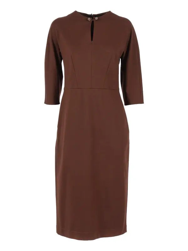 Fabiana Filippi Fitted Dress With 3/4 Sleeves - Red