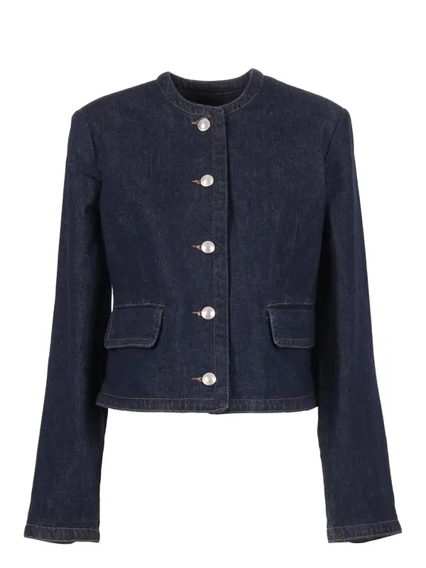 7 For All Mankind Lady Smoove Jacket With Buttons - Blu