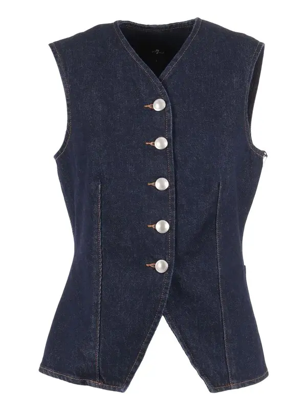 7 For All Mankind Lady Smoove Vest - Blu