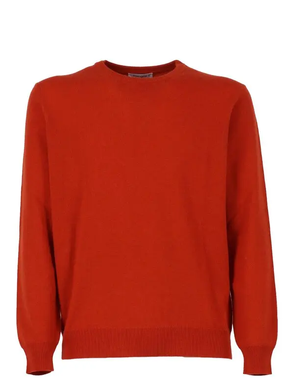 KANGRA Crewneck Sweater With Alcantara Patches - Red