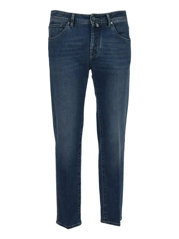 Jacob Cohen Cropped Slim Fit Jeans - Blu