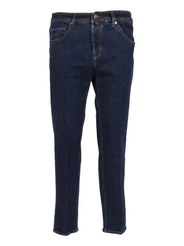Jacob Cohen Cropped Slim Fit Scott Pants - Blu