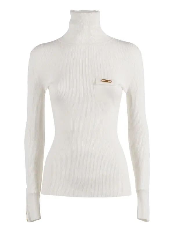 Elisabetta Franchi Tricot Knit Top - White