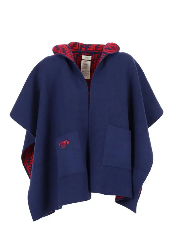 FENDI JR Ff Reversible Mantella - Blu