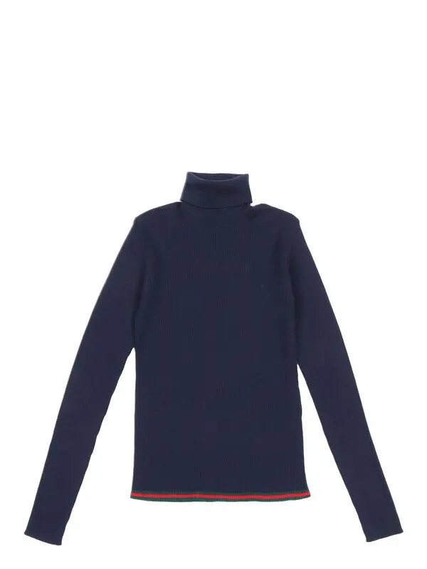 Gucci Long Sleeve Ribbed Turtleneck - Blu