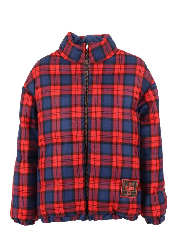 FENDI JR Piumino Tartan - Red