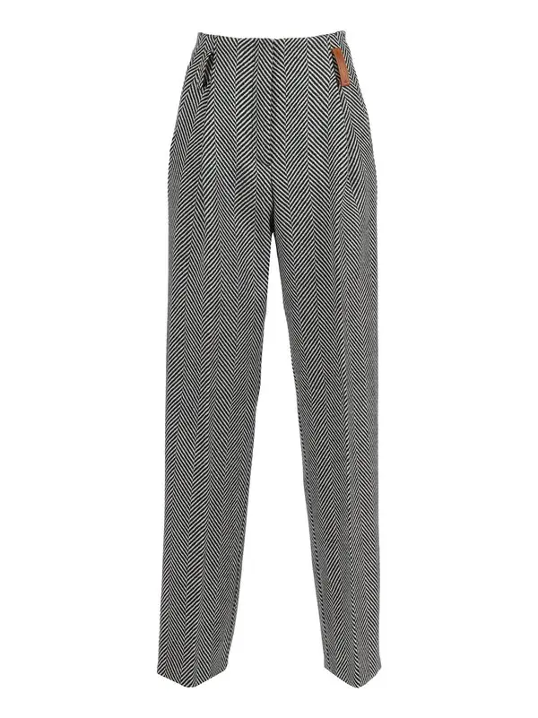 FORTE_FORTE Vita Alta Chevron Lana Trousers - Other