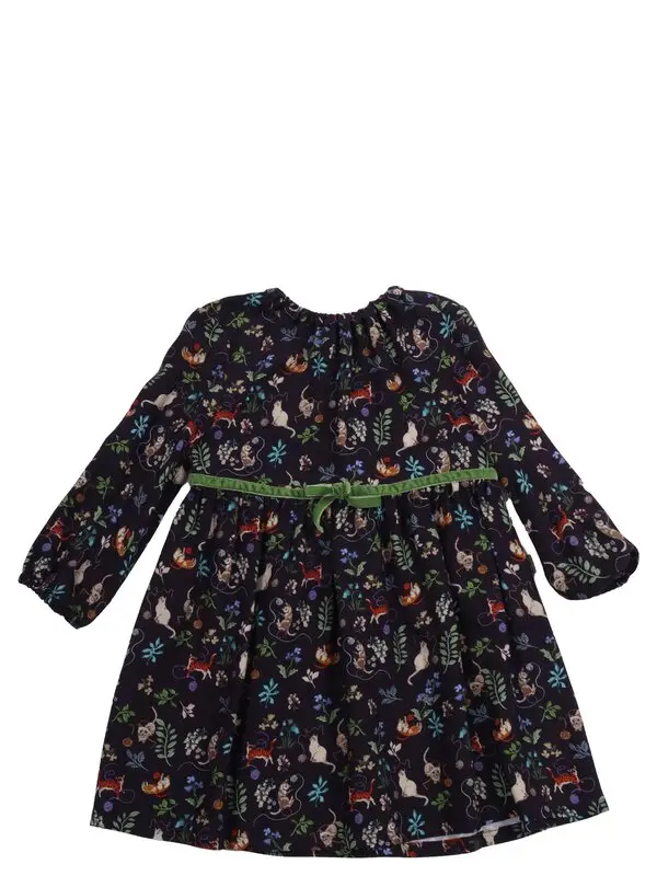 IL GUFO Floral Long Sleeve Dress - Blu